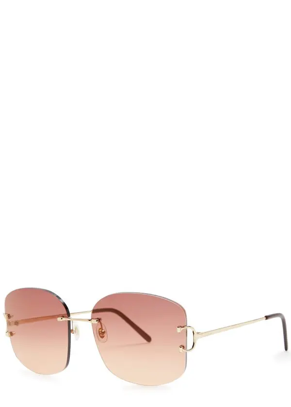Cartier Signature C De Rimless Sunglasses - Pink