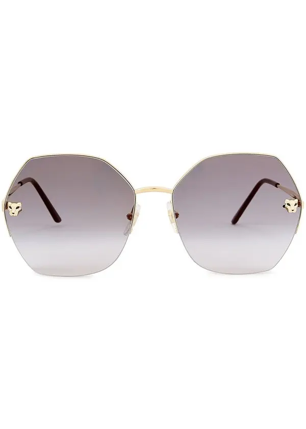 Cartier Panthère De Oversized Sunglasses - Gold