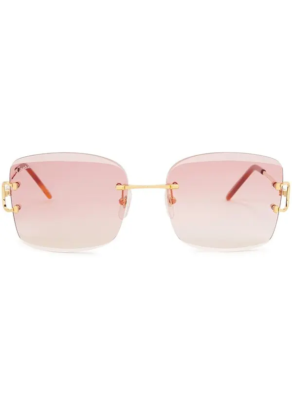 Cartier Signature C De Rimless Sunglasses - Gold