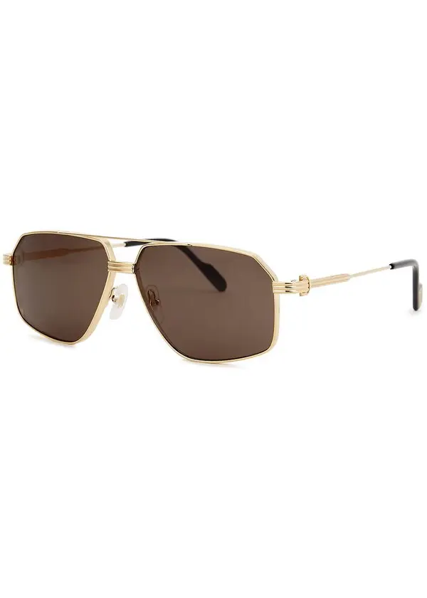 CARTIER Première De Aviator-style Sunglasses - Gold