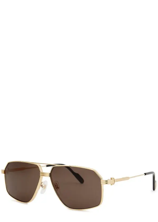 Cartier Première De Aviator-style Sunglasses - Gold