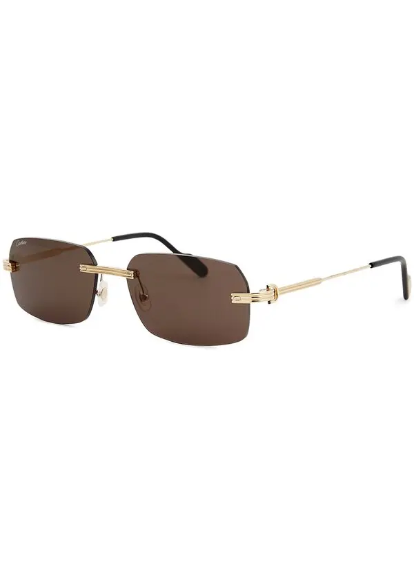 Cartier Première De Rimless Sunglasses - Gold