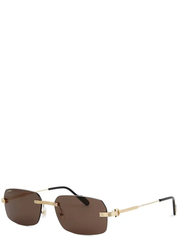 Cartier Première De Rimless Sunglasses - Gold