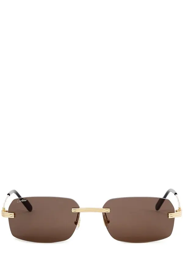 Cartier Première De Rimless Sunglasses - Gold