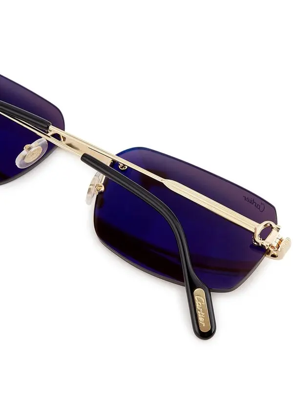 Cartier Première De Rimless Sunglasses - Gold