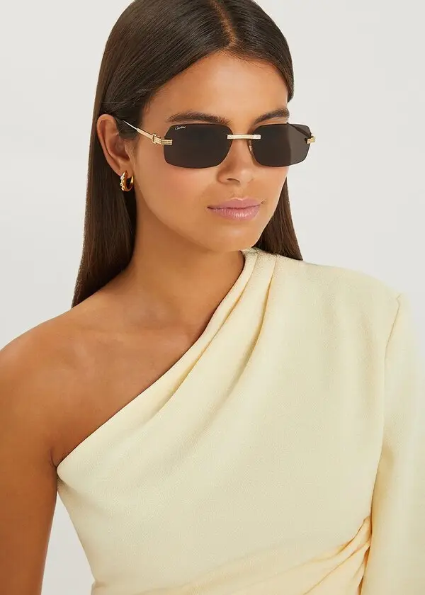 Cartier Première De Rimless Sunglasses - Gold