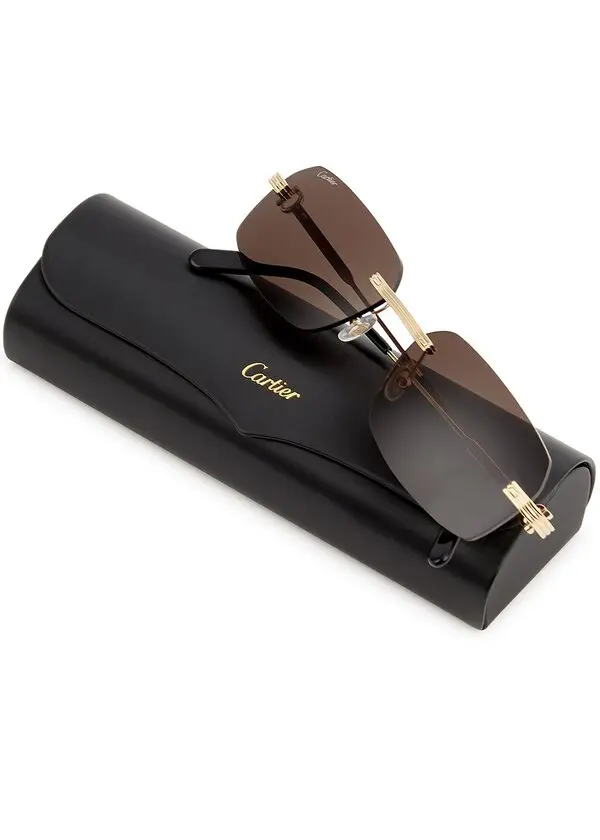 Cartier Première De Rimless Sunglasses - Gold
