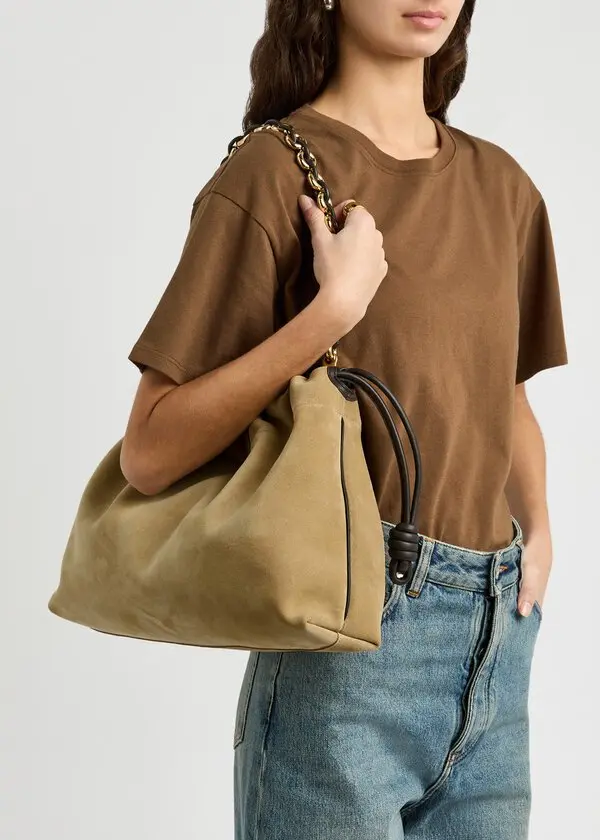 Loewe Flamenco Large Suede Shoulder Bag