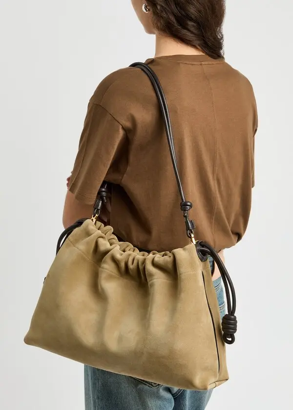 Loewe Flamenco Large Suede Shoulder Bag