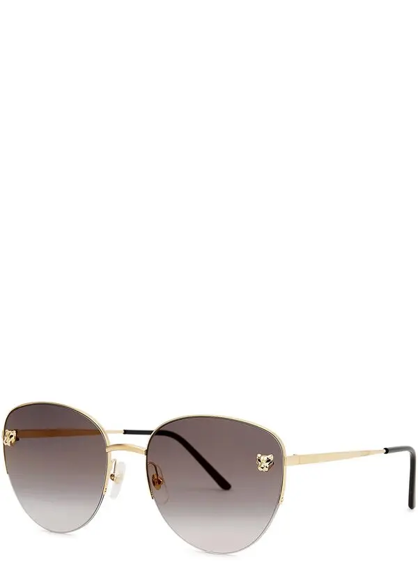 Cartier Panthère De Oval Sunglasses - Gold