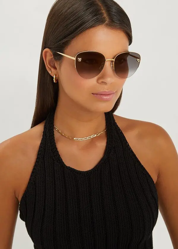 Cartier Panthère De Oval Sunglasses