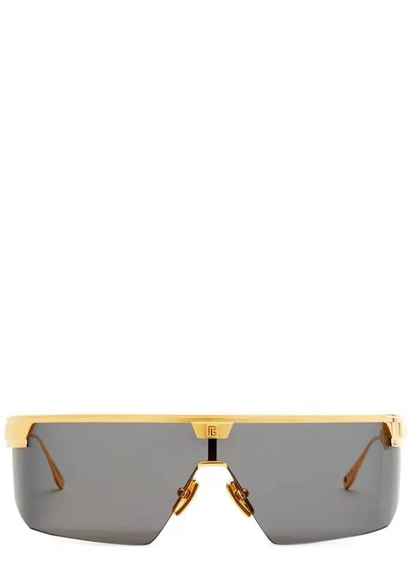 Balmain Rimless Wrap-around Sunglasses