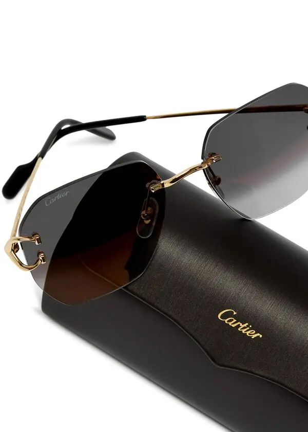 Cartier Rimless Sunglasses - Gold