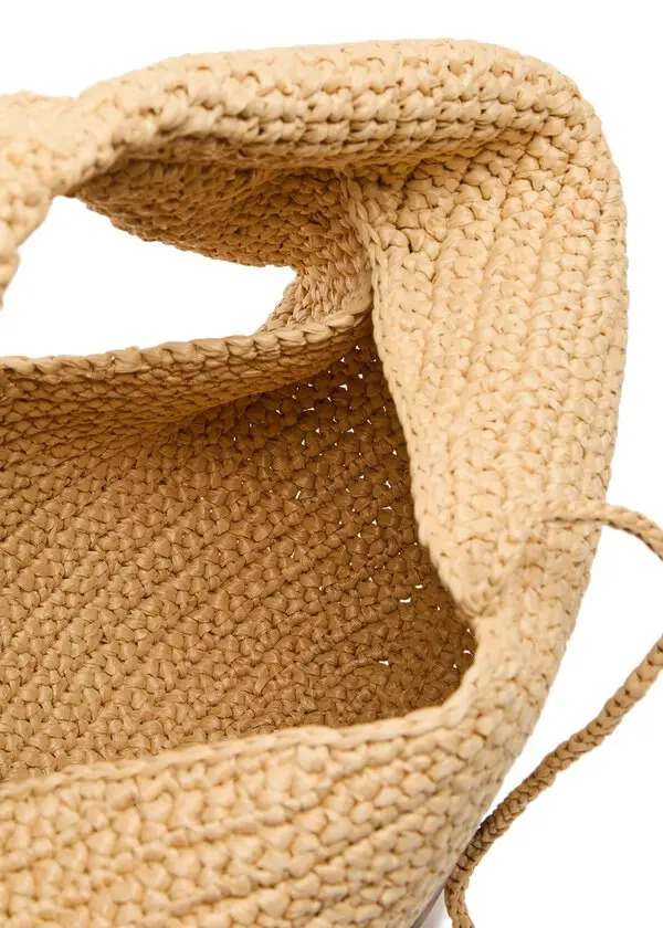 Khaite Olivia Medium Raffia Top Handle Bag