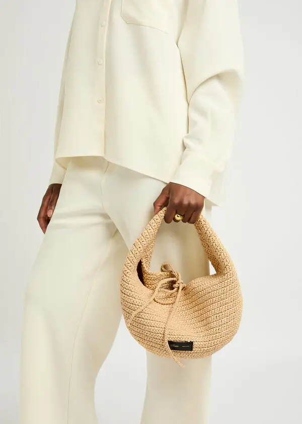 Khaite Olivia Medium Raffia Top Handle Bag