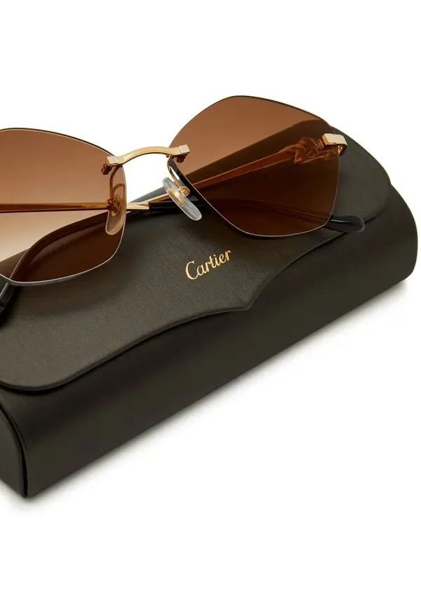 CARTIER Rimless Hexagon-frame Sunglasses