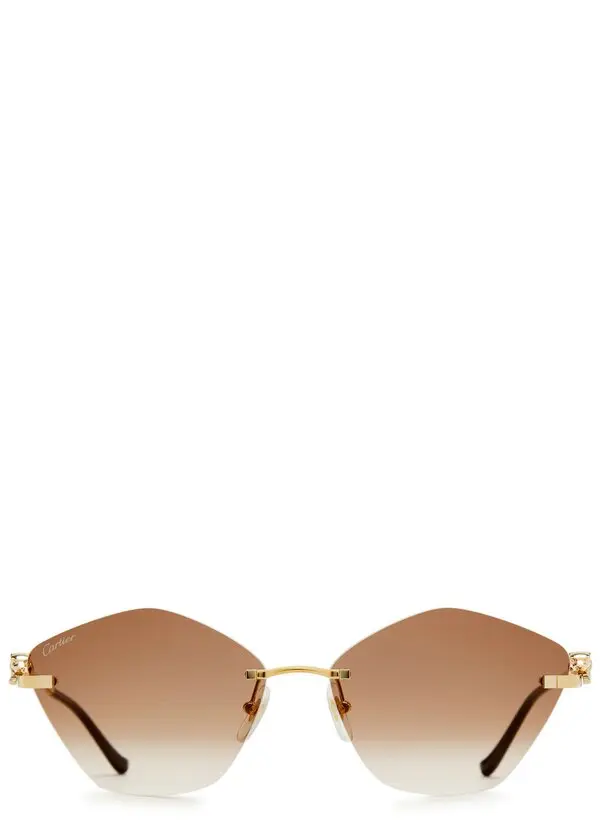 Cartier Rimless Hexagon-frame Sunglasses