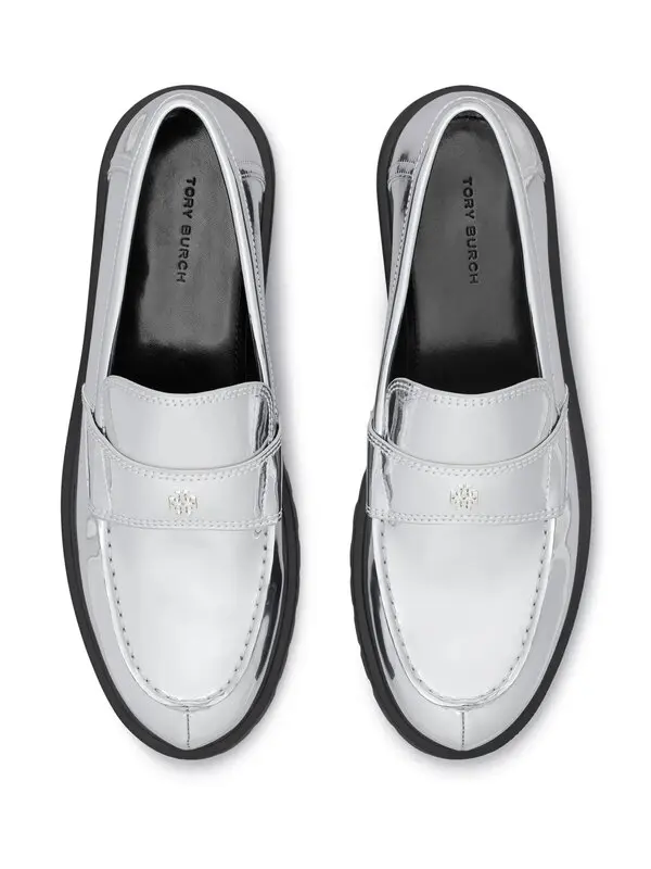 Tory Burch Metallic Slip-On Loafers In Silver - 28% Off  display picture 1