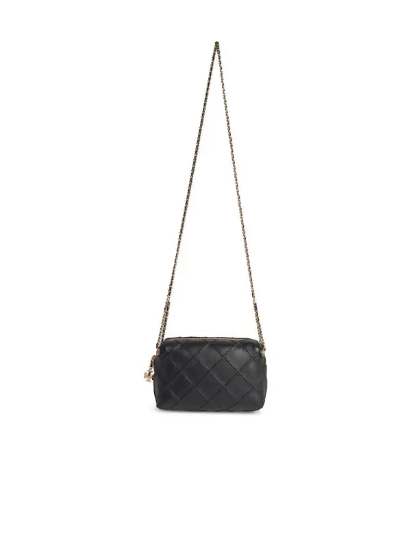 Tory Burch Fleming Mini Leather Crossbody Bag - Black