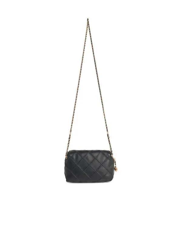 Tory Burch Fleming Mini Leather Crossbody Bag - Black