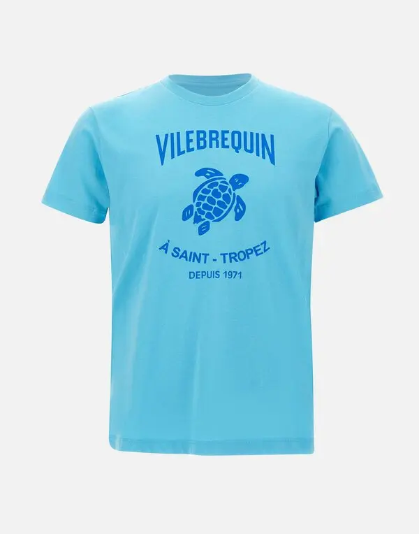 Vilebrequin Portisol Cotton T Shirt In Turquoise