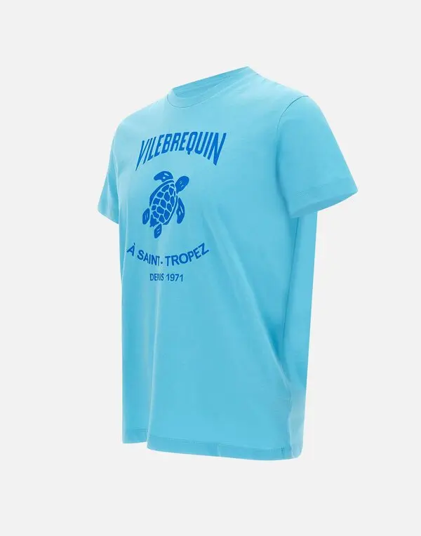 Vilebrequin Portisol Cotton T Shirt In Turquoise