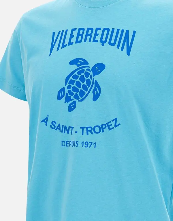 Vilebrequin Portisol Cotton T Shirt In Turquoise