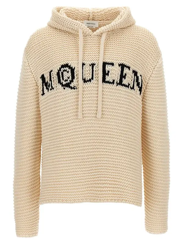 Alexander McQueen Inlaid Logo Hoodie - White/black