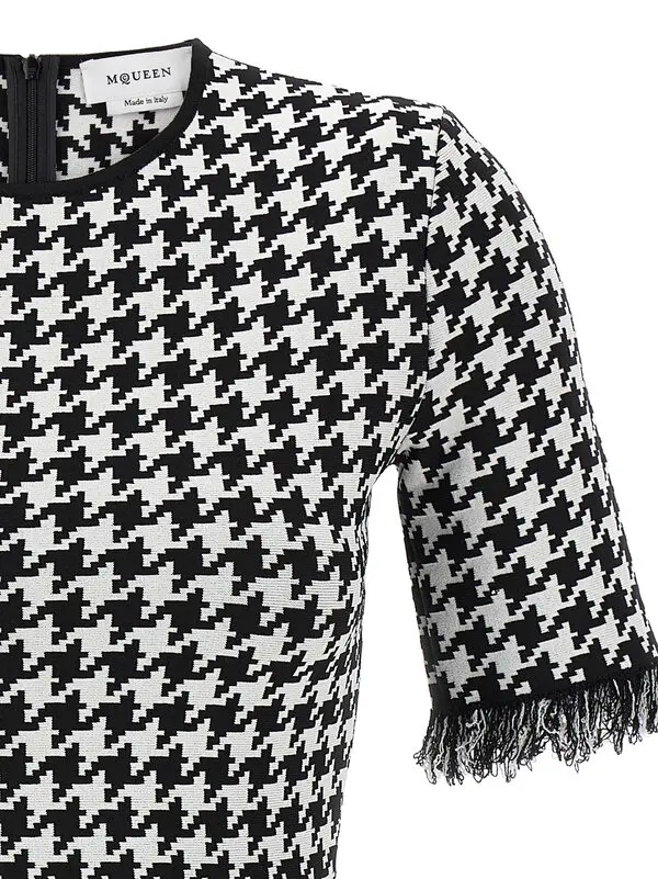 Alexander McQueen Houndstooth Jacquard Mini Dress