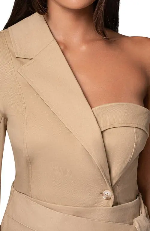 JLUXLABEL One-shoulder Blazer Top - Khaki
