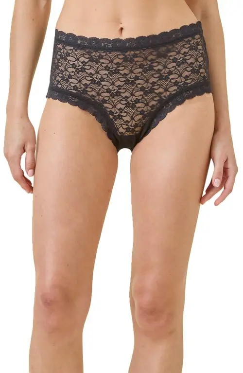 PAPINELLE Lace High Waist Briefs - Black