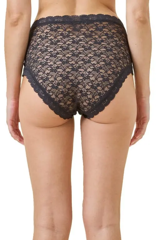 PAPINELLE Lace High Waist Briefs - Black