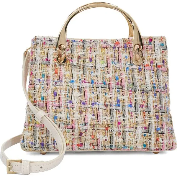 Dune London Tweed Top Handle Bag With Gold Tone Hardware