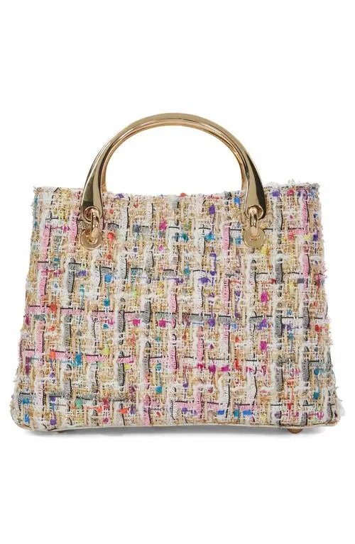 Dune London Tweed Top Handle Bag With Gold Tone Hardware