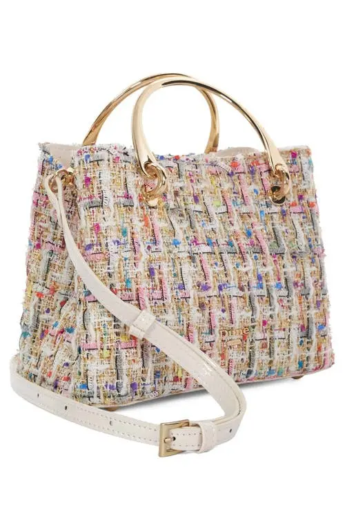 Dune London Tweed Top Handle Bag With Gold Tone Hardware