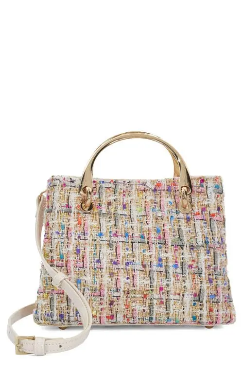 Dune London Tweed Top Handle Bag With Gold Tone Hardware