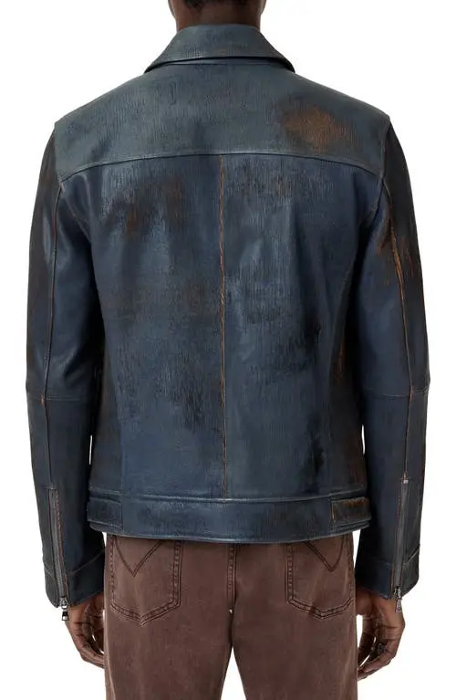 John Varvatos Otis Distressed Leather Moto Jacket