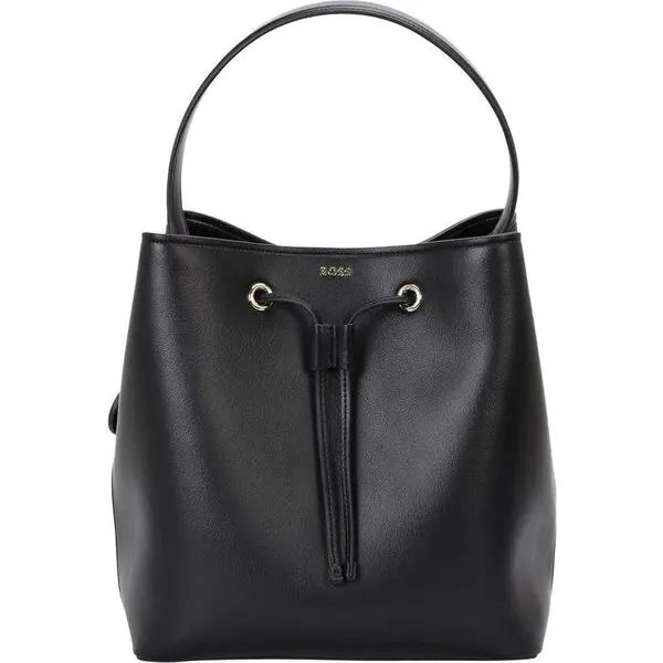 BOSS Liriel Faux Leather Bucket Bag - Black