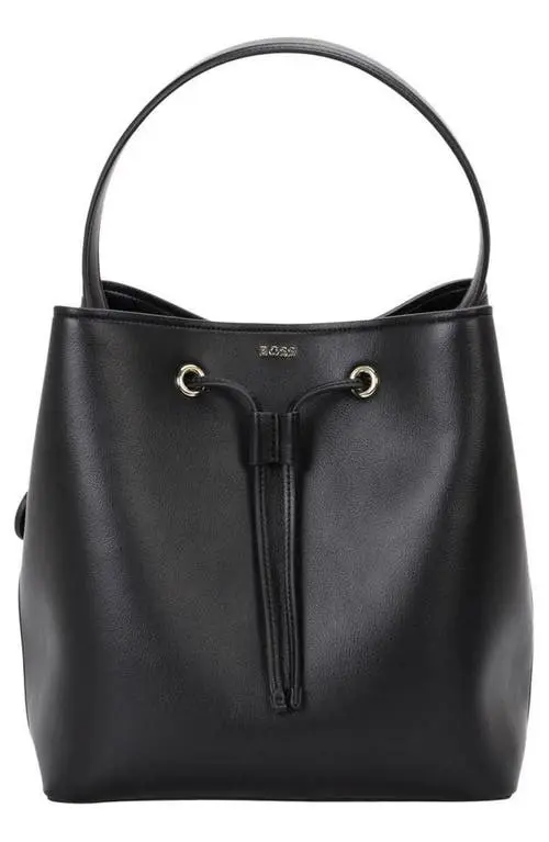 BOSS Liriel Faux Leather Bucket Bag - Black