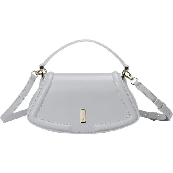BOSS Medium Ariell Leather Shoulder Bag - Light Grey