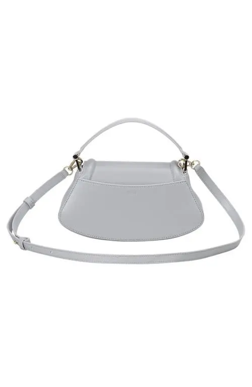 BOSS Medium Ariell Leather Shoulder Bag - Light Grey