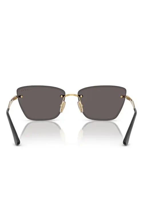 VOGUE 59mm Rimless Cat Eye Sunglasses - Gold