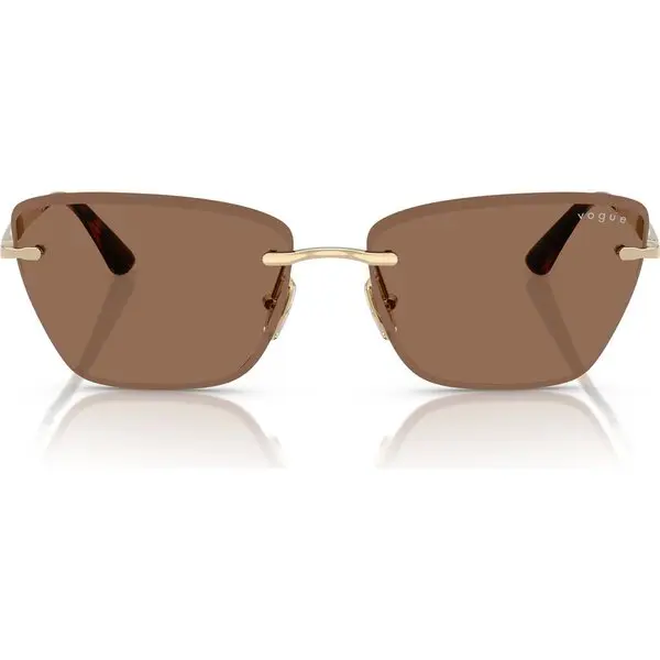 VOGUE 59mm Rimless Cat Eye Sunglasses - Pale Gold