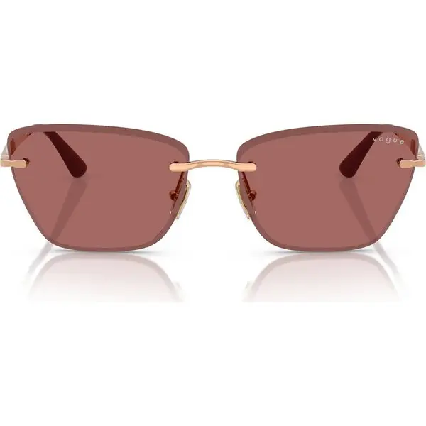 VOGUE 59mm Rimless Cat Eye Sunglasses - Rose Gold