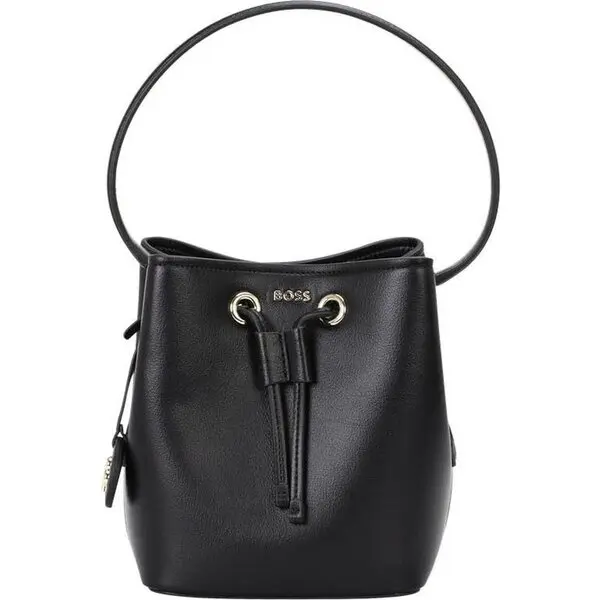 BOSS Mini Liriel Faux Leather Bucket Bag - Black
