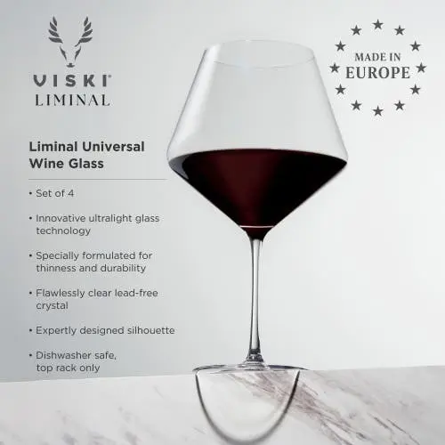 VISKI Reserve Liminal Burgundy Wine Glasses Set Of 4