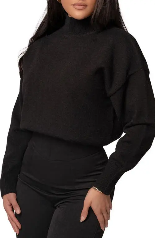 JLUXLABEL Turtleneck Relaxed Fit Sweater - Black
