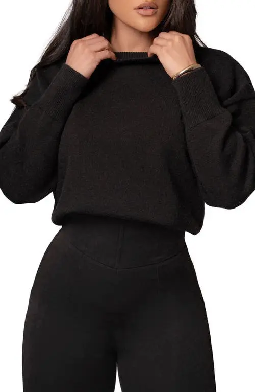JLUXLABEL Turtleneck Relaxed Fit Sweater - Black