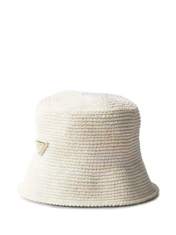 Prada Crochet Bucket Hat - White