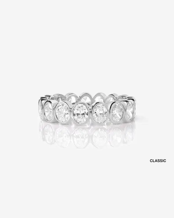 Ring Concierge Lab Grown Diamond Oval Bezel Eternity Band - Platinum